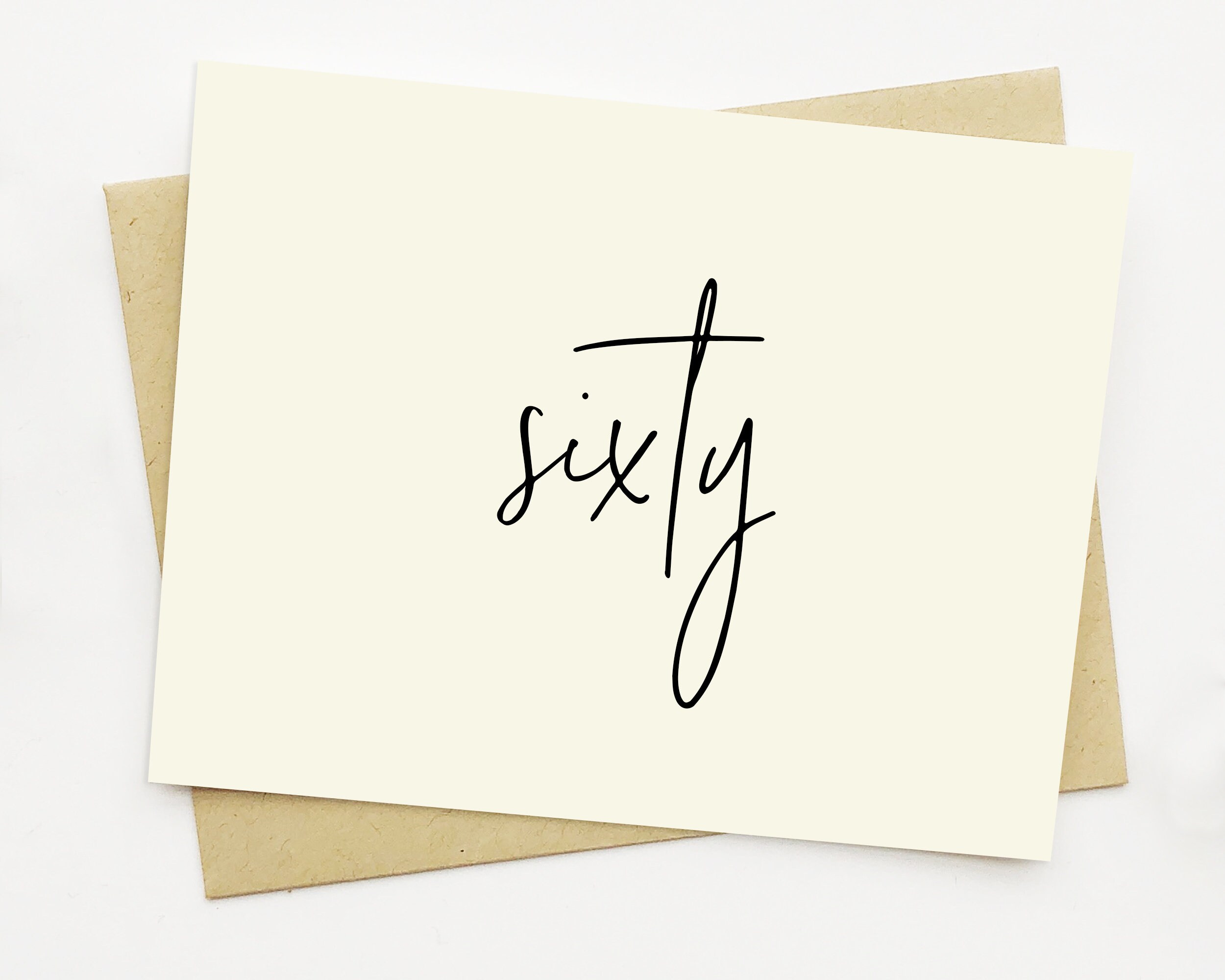 Custom Milestone Sixty Birthday Card With Lined Envelope / - Etsy Hong Kong