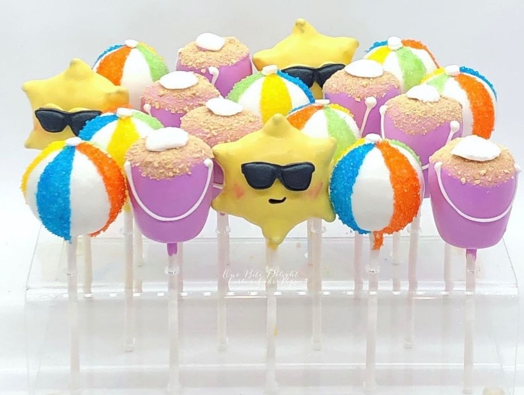 12 Summer Cake Pops, Individually Wrapped, Beach, Summer, Pool Party ...