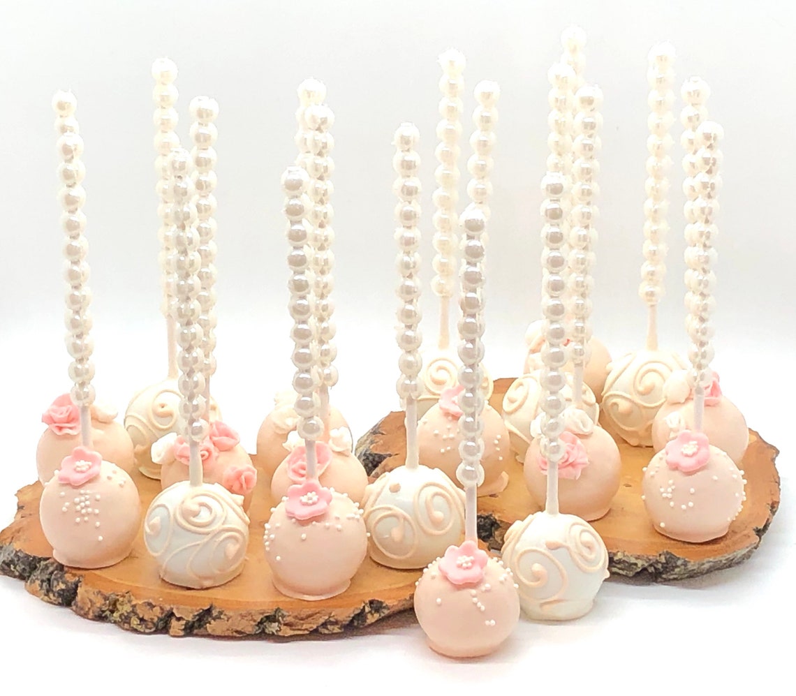 12 Cake Pops, Blush Cake Pops, Engagement Rings, Individually Wrapped ...