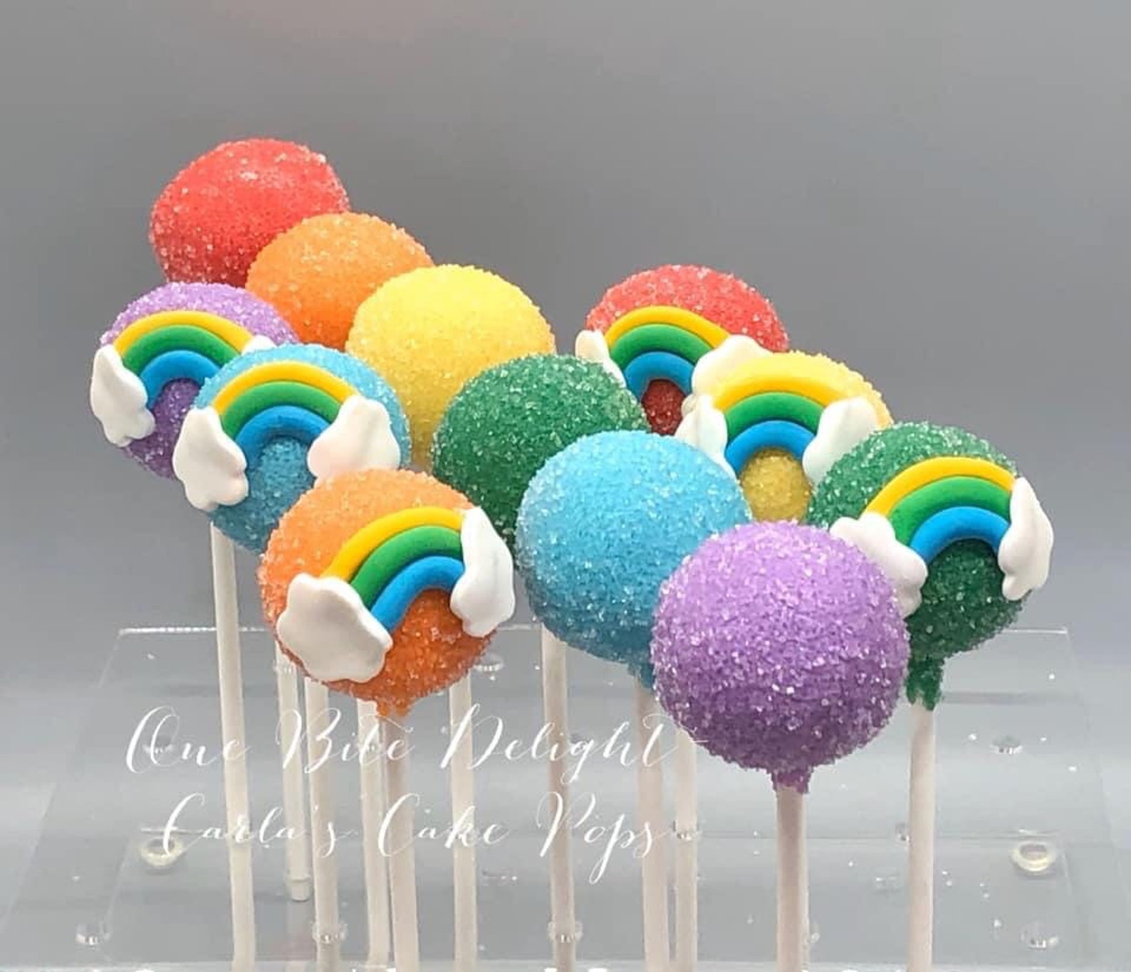Rainbow Cake Pops, 12 Pops Individually Wrapped, Birthday, Parade - Etsy