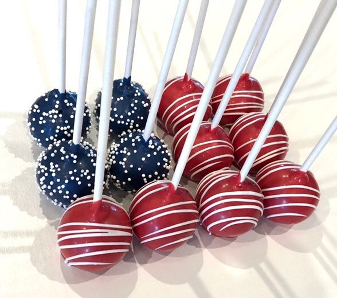 American Flag Cake Pops 12 Cake Pops Individually Wrapped - Etsy