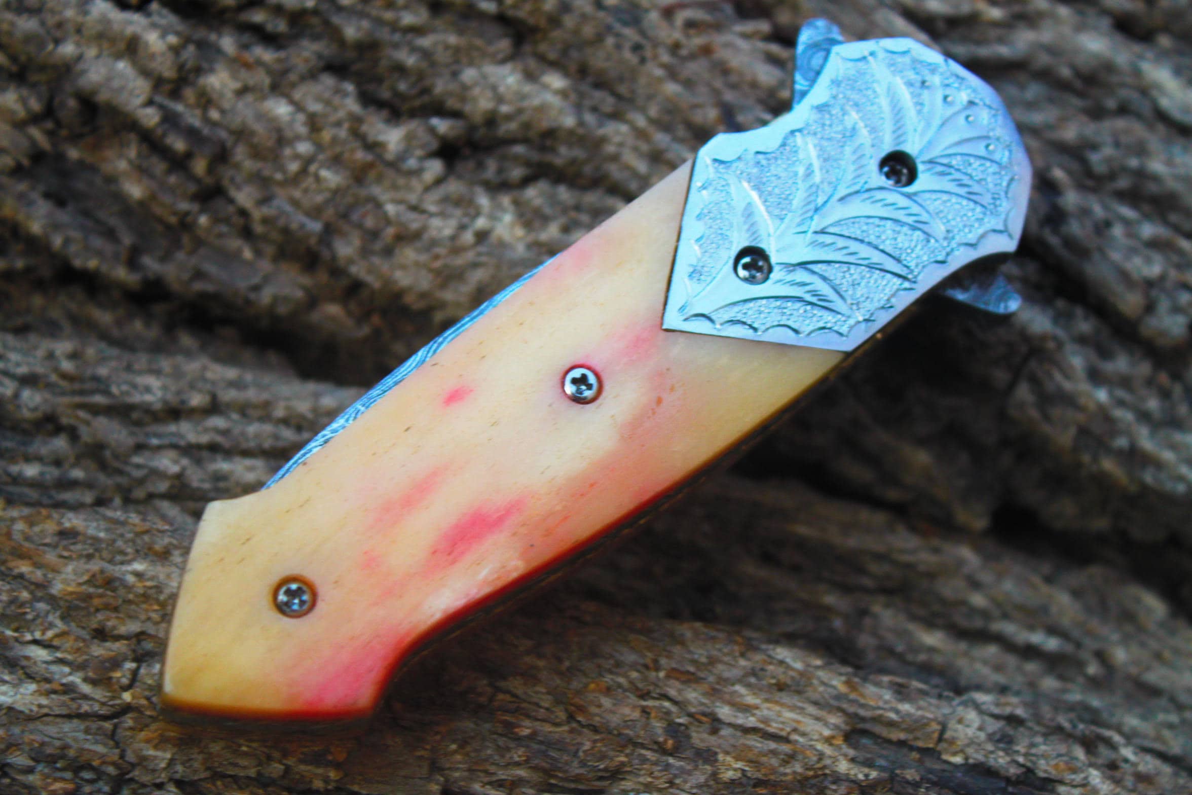 3.2Blade Custom Handmade Folding Knife w/Engrave Steel | Etsy