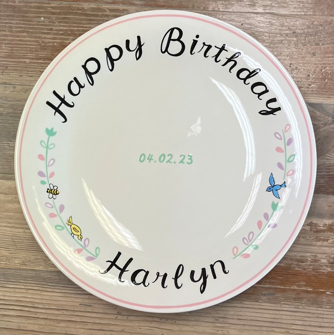 Personalized Hand Painted Ceramic Birthday Plate or Special Occasion ...