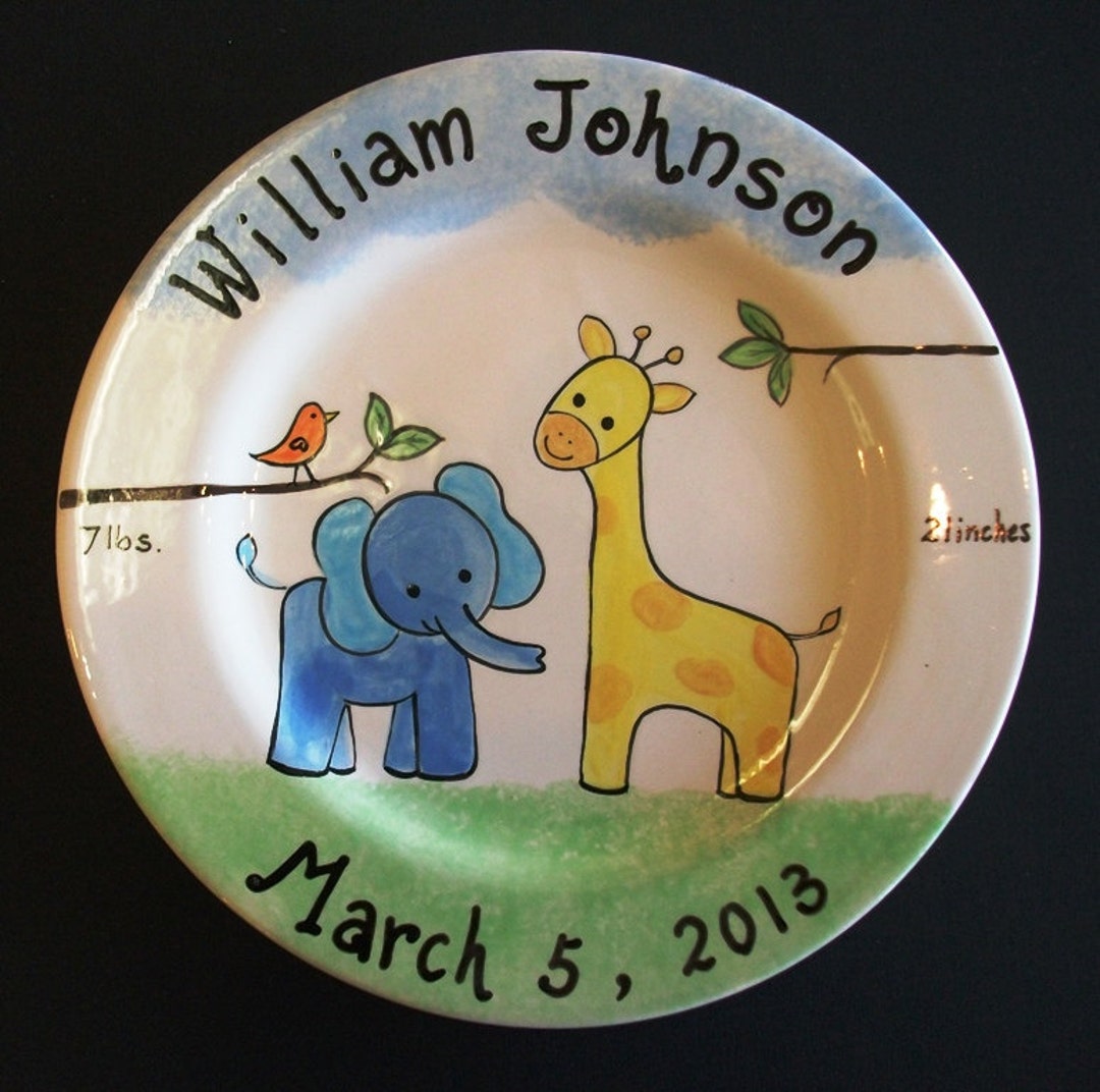 Personalized Hand Painted Children's Birth Plate or Special Occasion ...