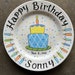 Birthday Plate, Custom Name Personalized Hand Painted Ceramic Birthday ...