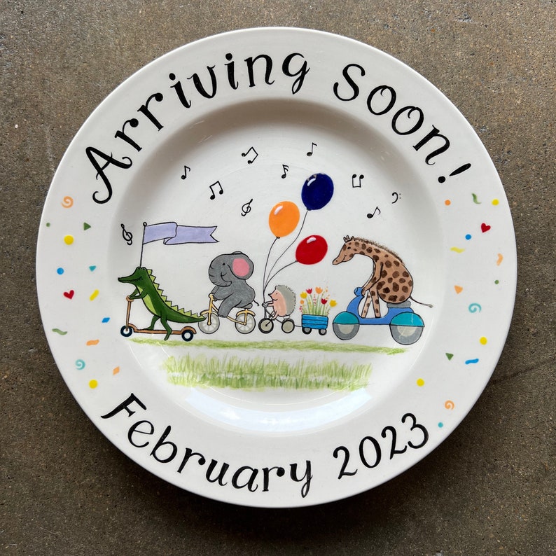 Personalized Hand Painted Children's Birth Plate or Special Occasion ...