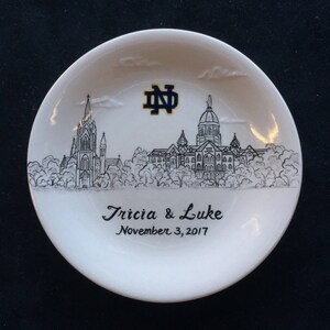 Unique Engagement Gift, Ring Dish, Duke University Skyline, Notre Dame ...