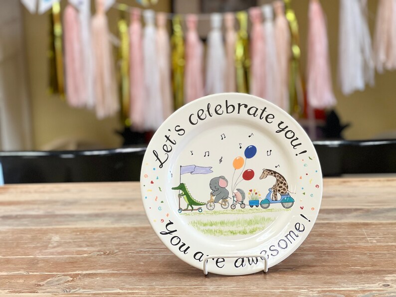 Personalized Hand Painted Children's Birth Plate or Special Occasion ...