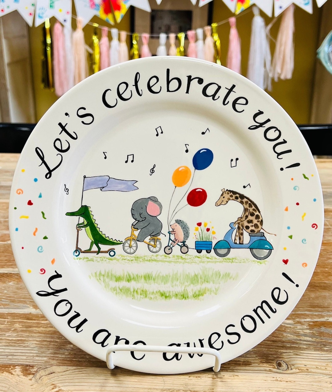 Personalized Hand Painted Children's Birth Plate or Special Occasion ...