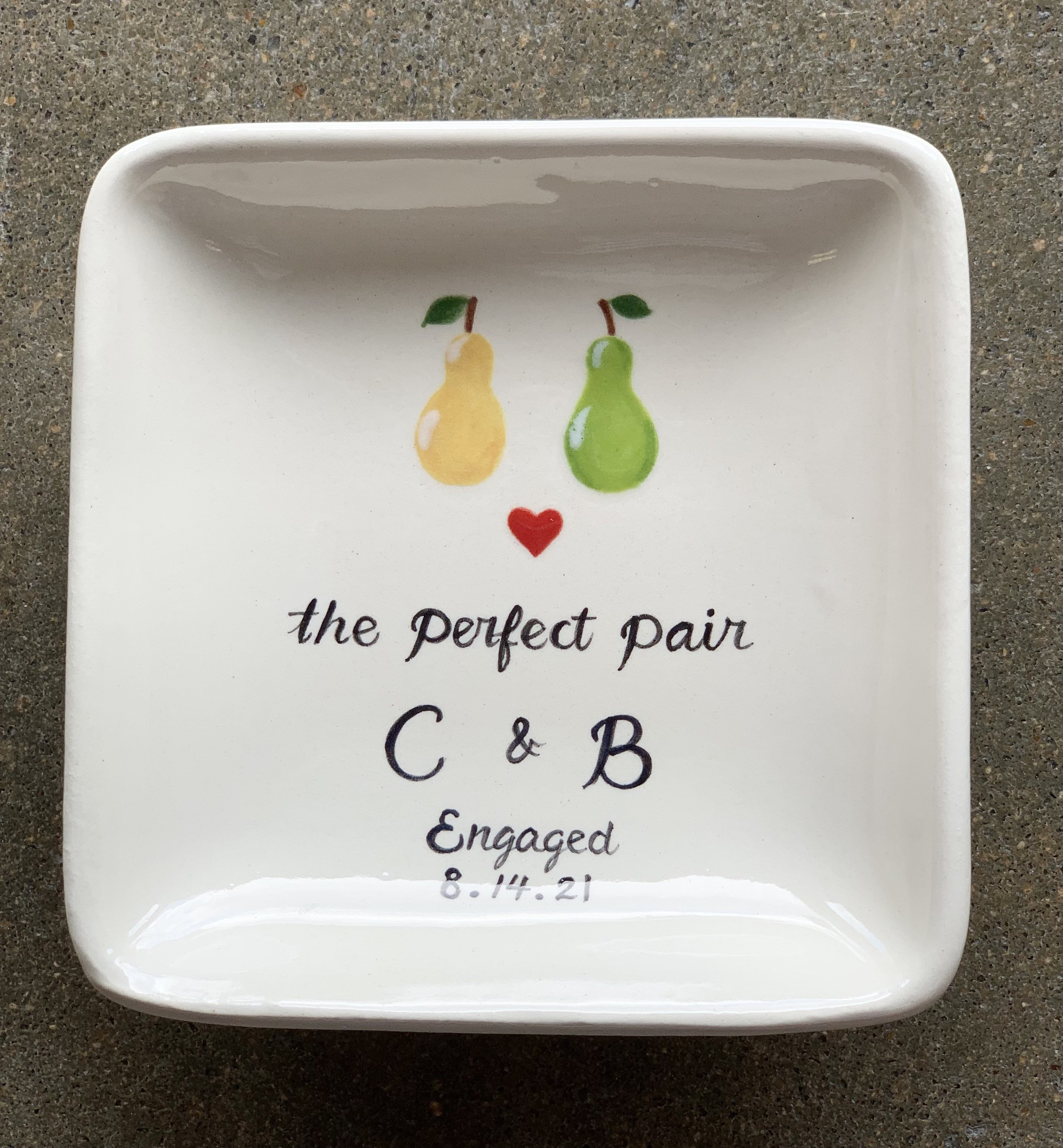 Personalized Ceramic Ring Dish, Perfect Pair Anniversary Gift - Etsy