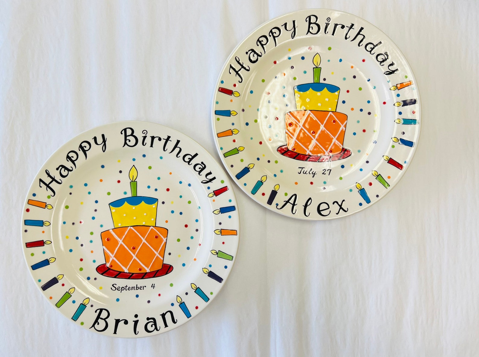 Custom Name Personalized Hand Painted Ceramic Birthday Plate - Etsy
