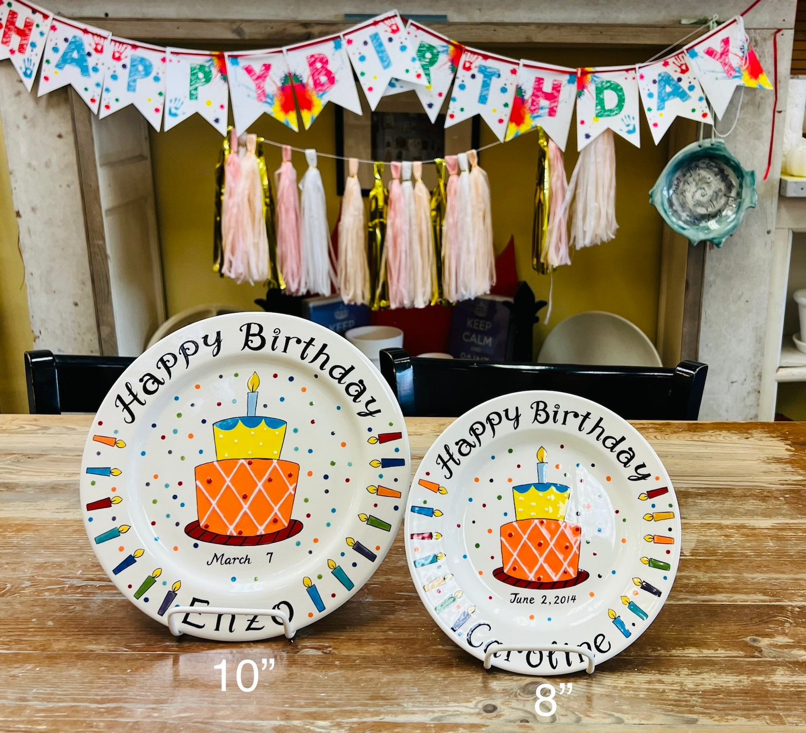 Custom Name Personalized Hand Painted Ceramic Birthday Plate - Etsy