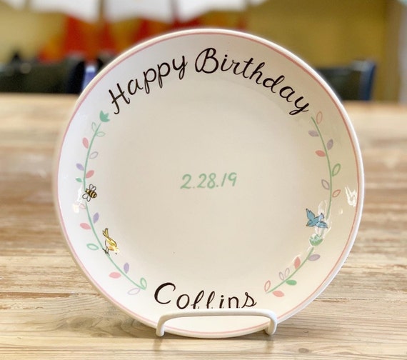 Personalized Hand Painted Ceramic Birthday Plate or Special - Etsy