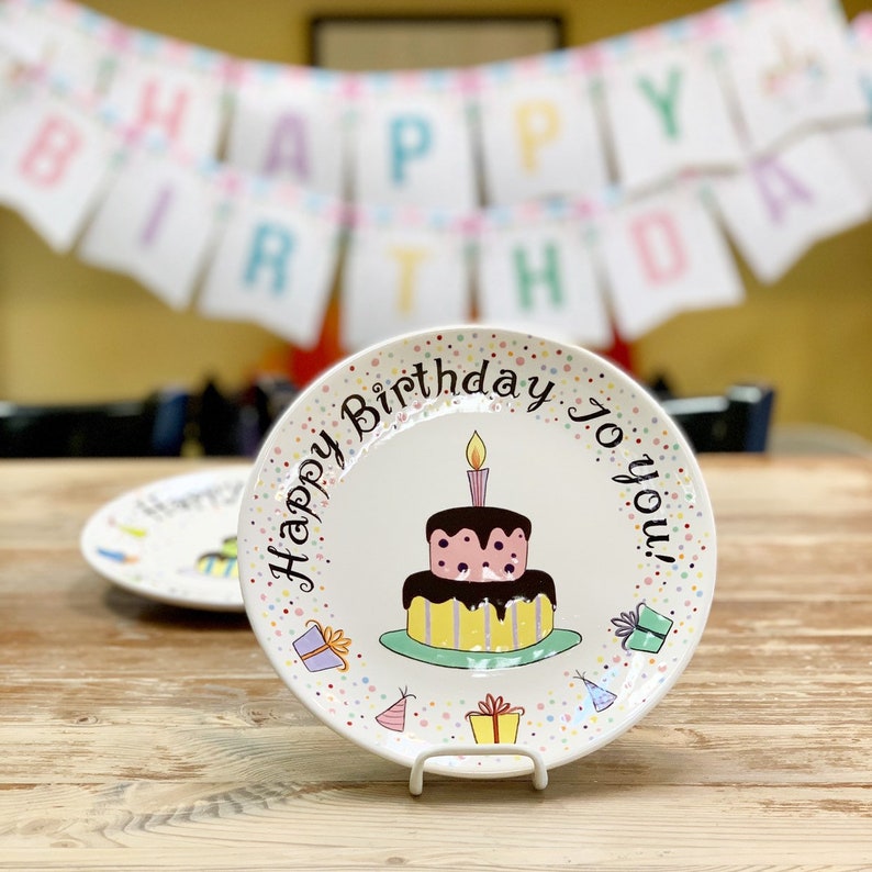 Custom Name Personalized Hand Painted Ceramic Birthday Plate or Special ...