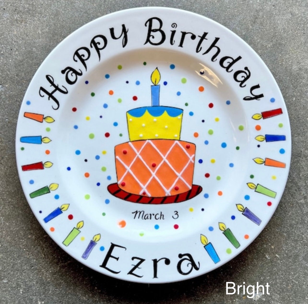 Custom Name Personalized Hand Painted Ceramic Birthday Plate or Special ...