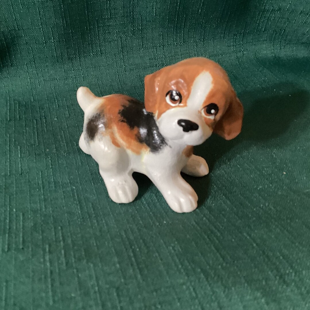 Ceramic Beagle Puppy Hand Painted With Acrylics. - Etsy