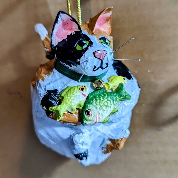 Paper Mache Cat - Etsy