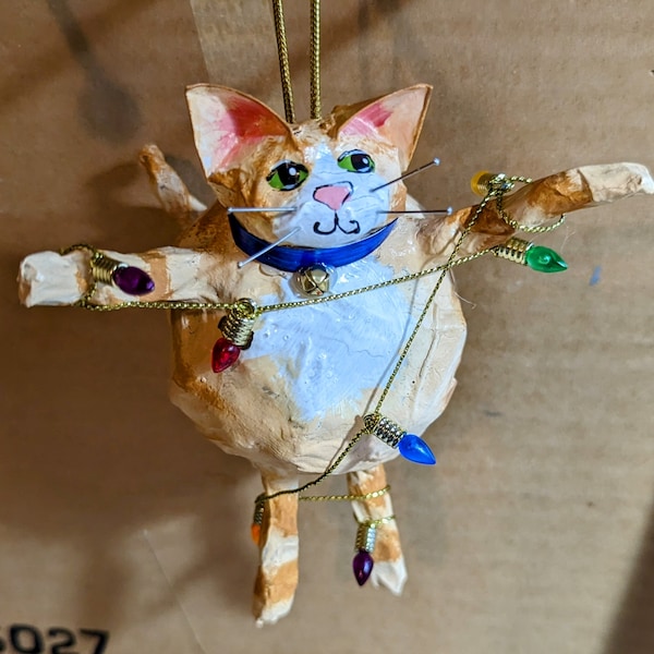 Paper Mache Cat - Etsy