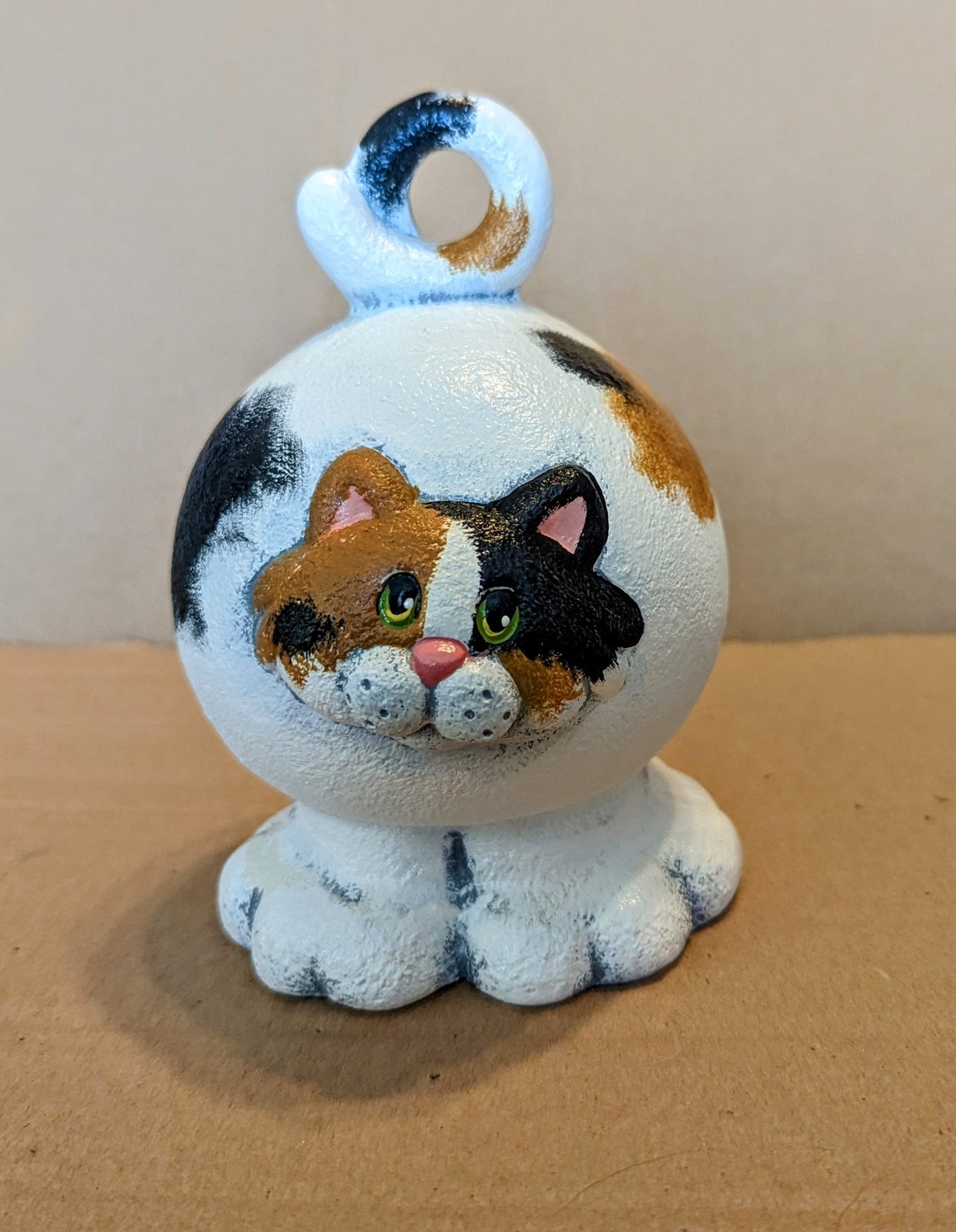 Ceramic Fat Cat Figurine, Calico Kitty With Loop Tail - Etsy