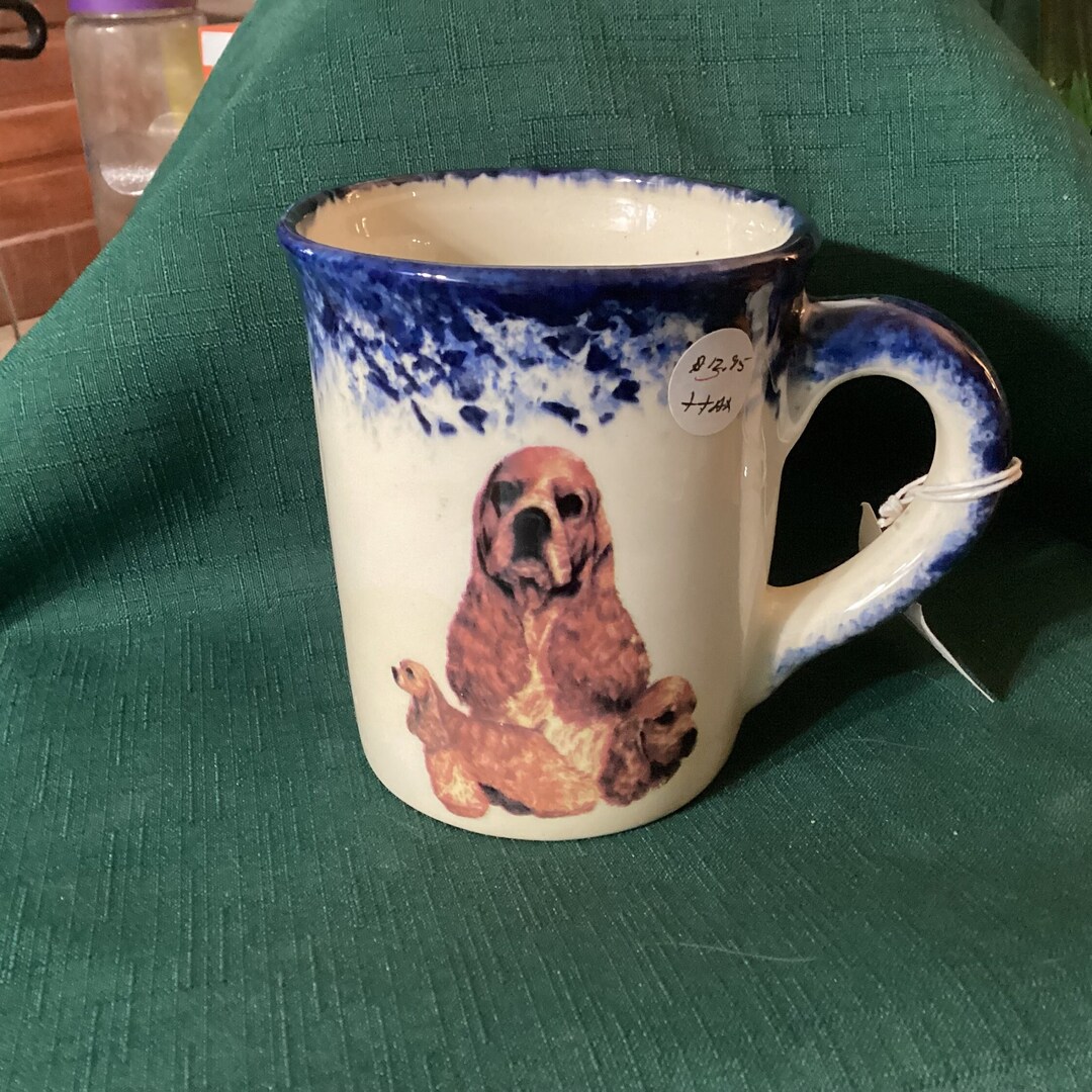 Handmade Ceramic 14 Oz Cocker Spaniel Mug Microwave and Dishwasher Safe ...