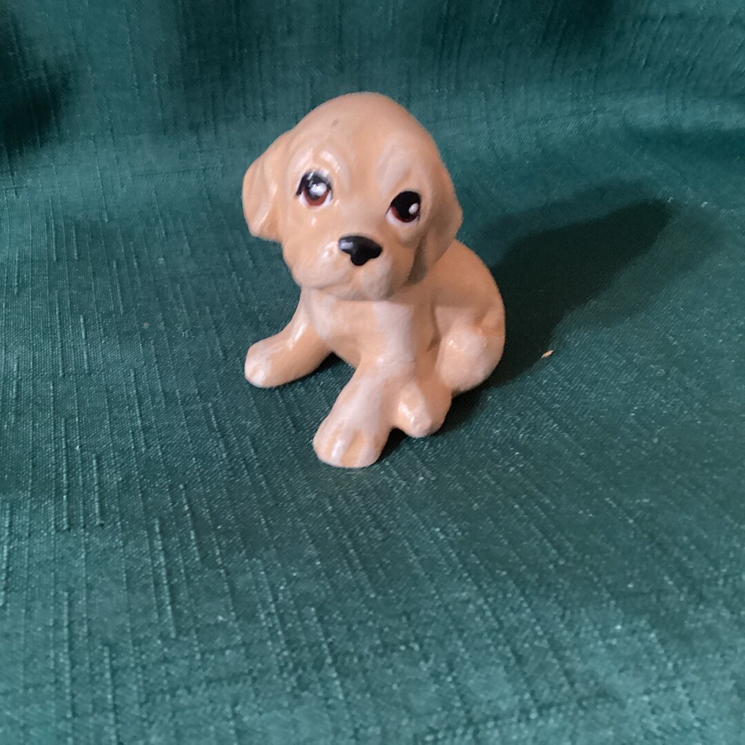 Sitting Light Blond Labrador Retriever Puppy Ceramic Figurine Hand ...