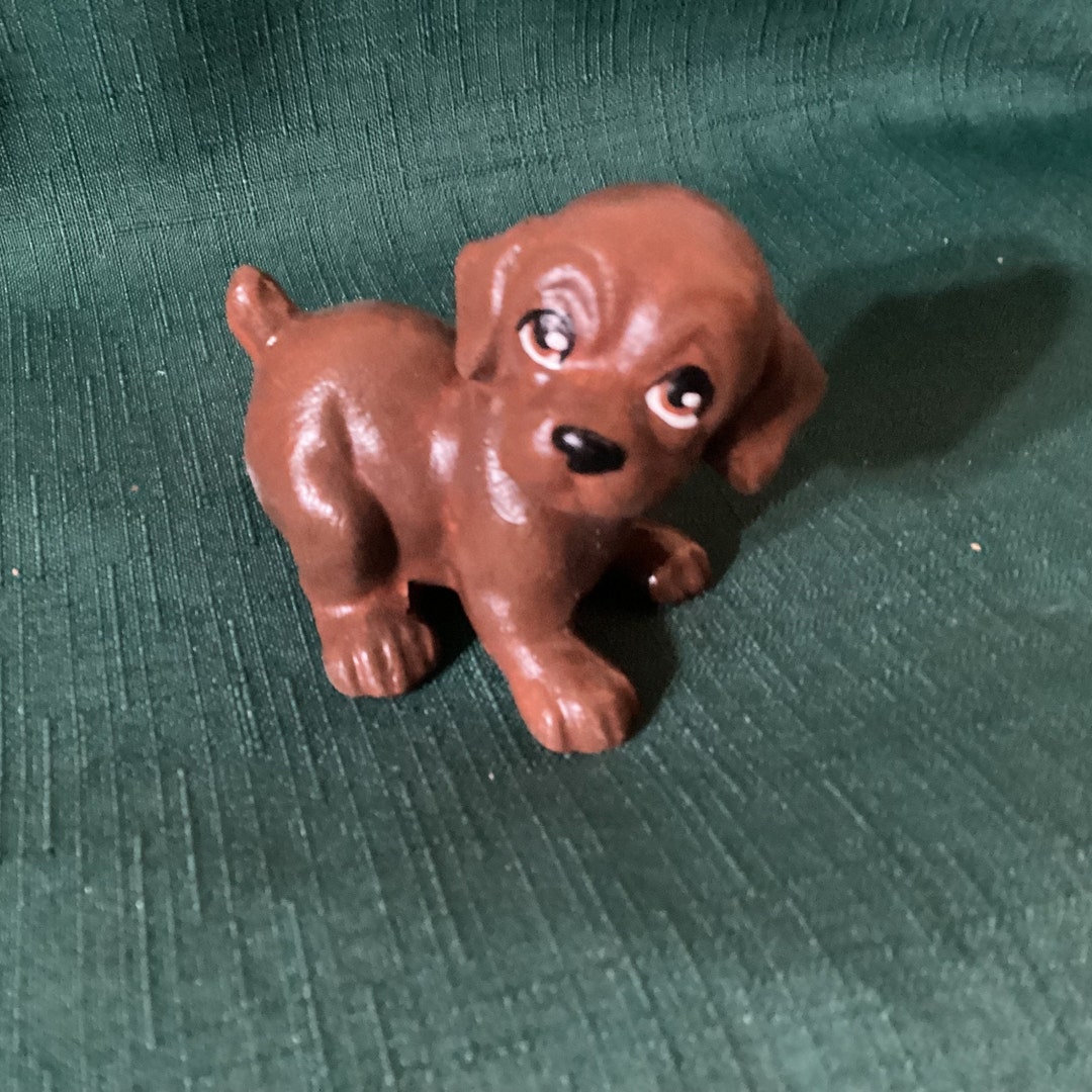 Standing Chocolate Lab Ceramic Figurine Puppy Hand Painted With ...