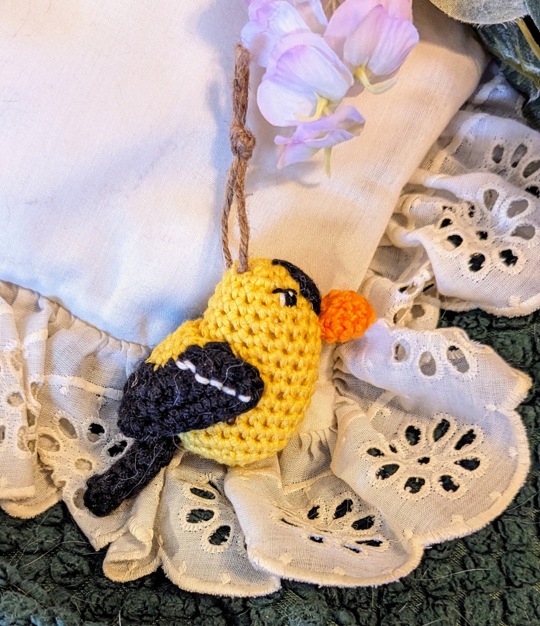 Amigurumi Crocheted Bird Ornament, Gold Finch - Etsy