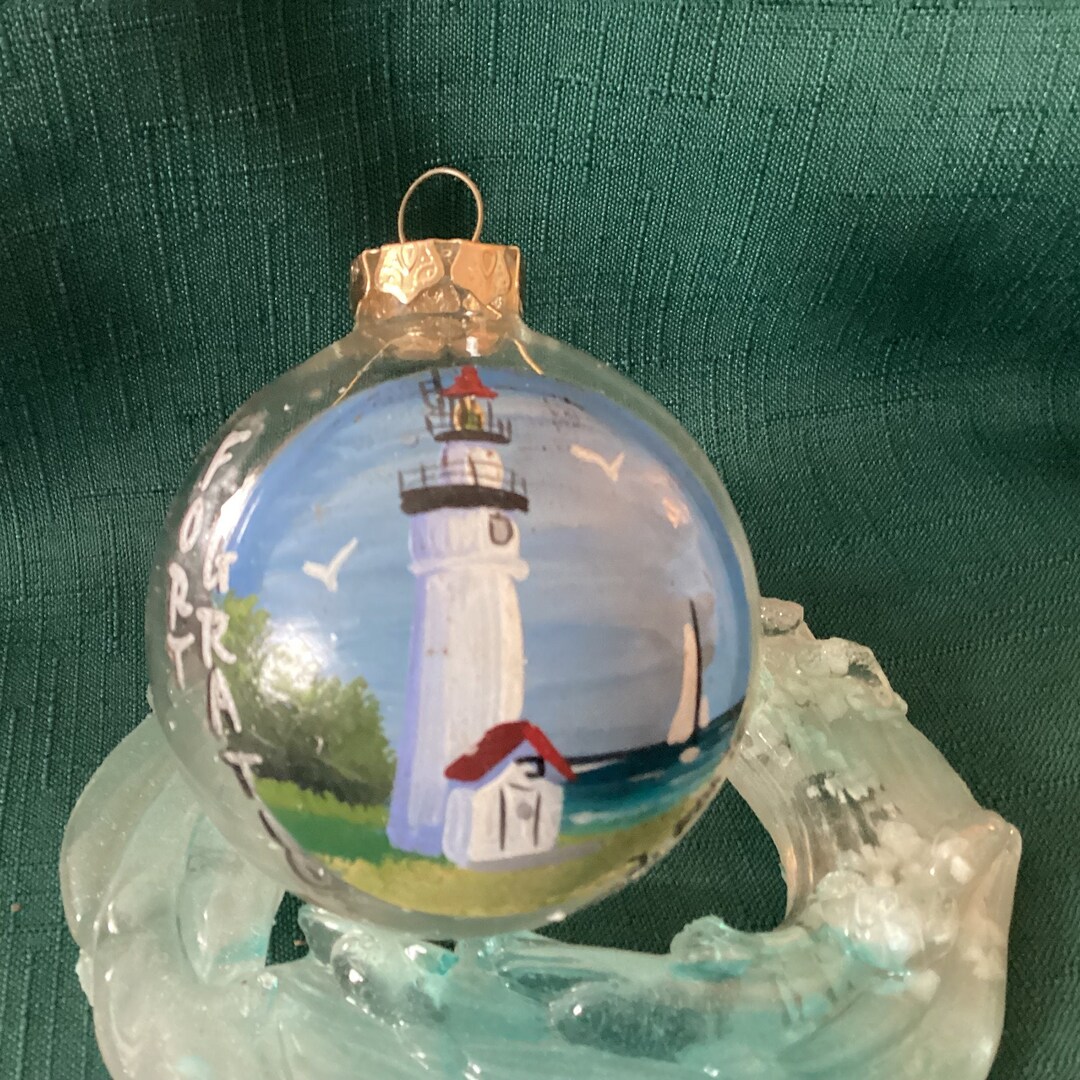 Fort Gratiot Lighthouse Glass Bulb Hand Painted With Acrylic. Oldest ...