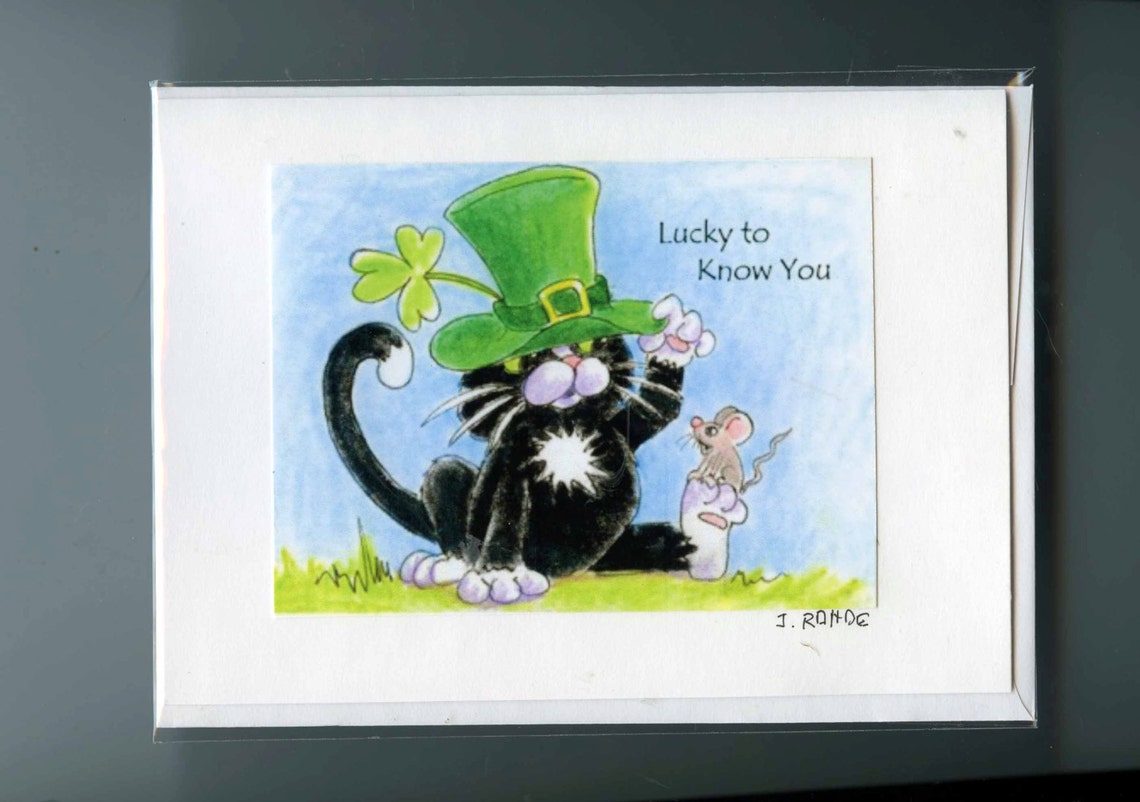 Cat Cards From Drawings, Cat Art, Title- Tipping the Hat - Etsy