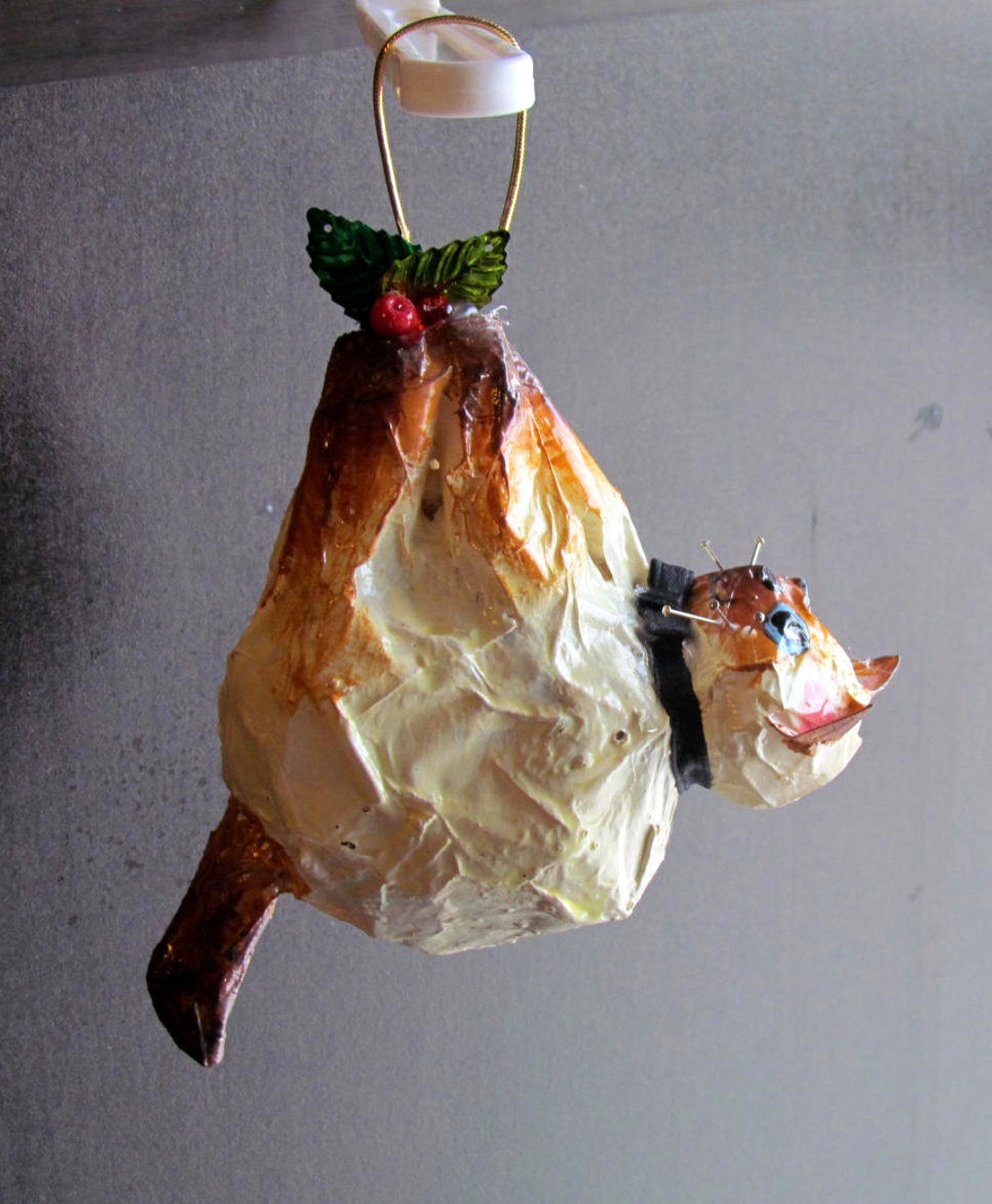 Handmade Fat Cat Ornament, Siamese Hanging Fat Cat With Pin Whiskers - Etsy