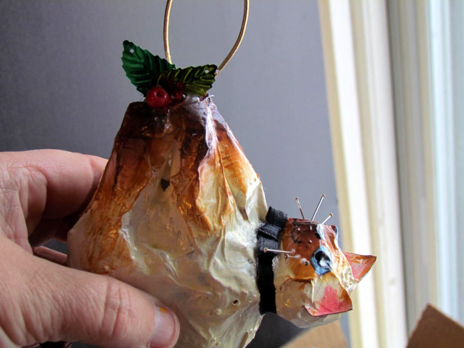 Handmade Fat Cat Ornament, Siamese Hanging Fat Cat With Pin Whiskers - Etsy
