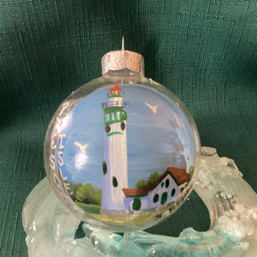 New Presque Isle Lighthouse Glass Ornament Hand Painted. It is Located ...