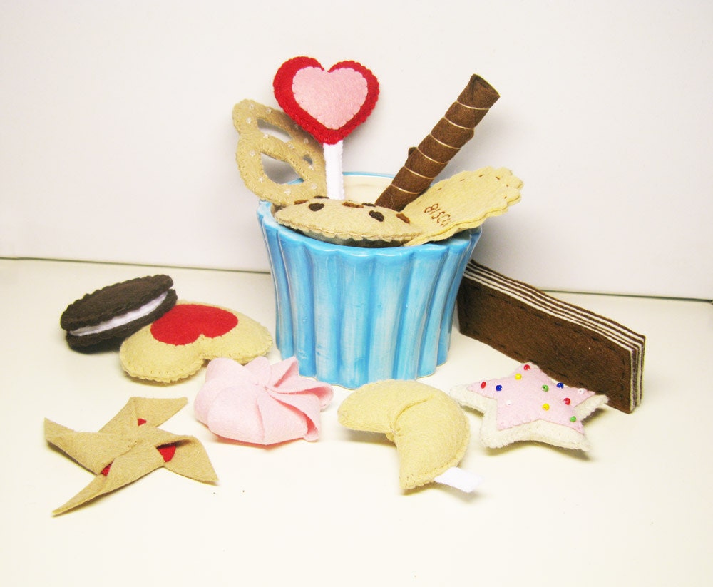 Felt Play Food Pattern 12 Sweets Cookies Lollipop Biscuit - Etsy