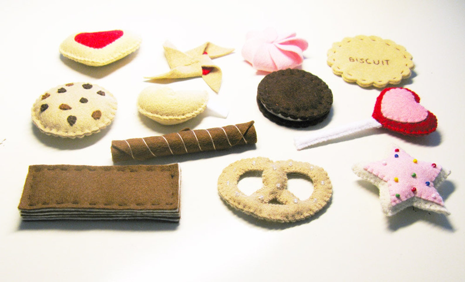 Felt Play Food Pattern 12 Sweets Cookies Lollipop Biscuit - Etsy