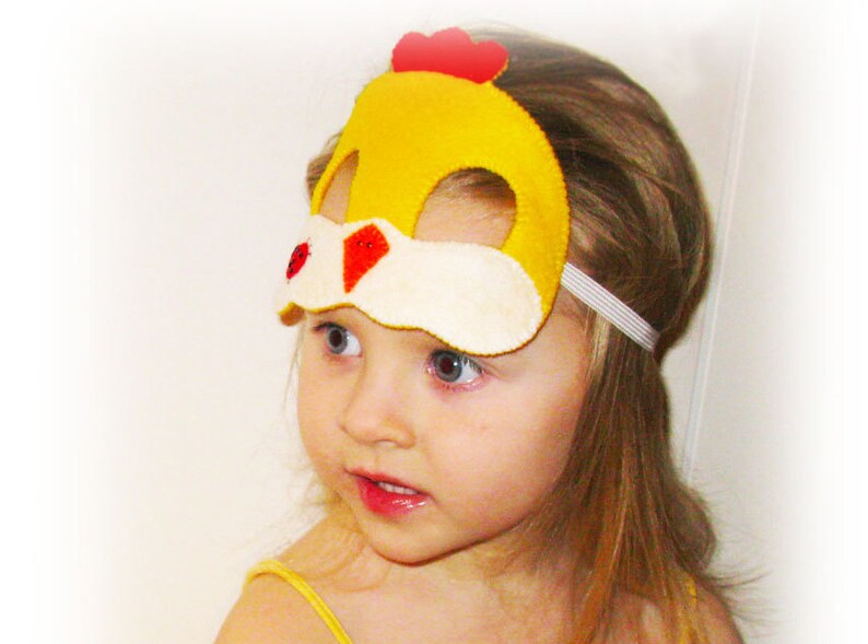 PDF PATTERN Chicken Felt Mask Sewing Tutorial Instruction DIY Yellow ...
