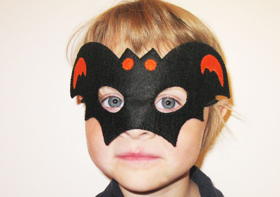 PDF PATTERN Bat Felt Mask Sewing Tutorial Instruction Black Orange DIY ...