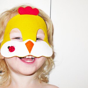 PDF PATTERN Chicken Felt Mask Sewing Tutorial Instruction DIY Yellow ...