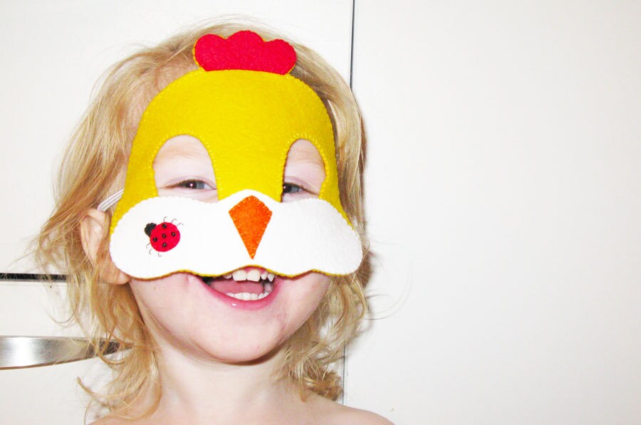 PDF PATTERN Chicken Felt Mask Sewing Tutorial Instruction DIY Yellow ...