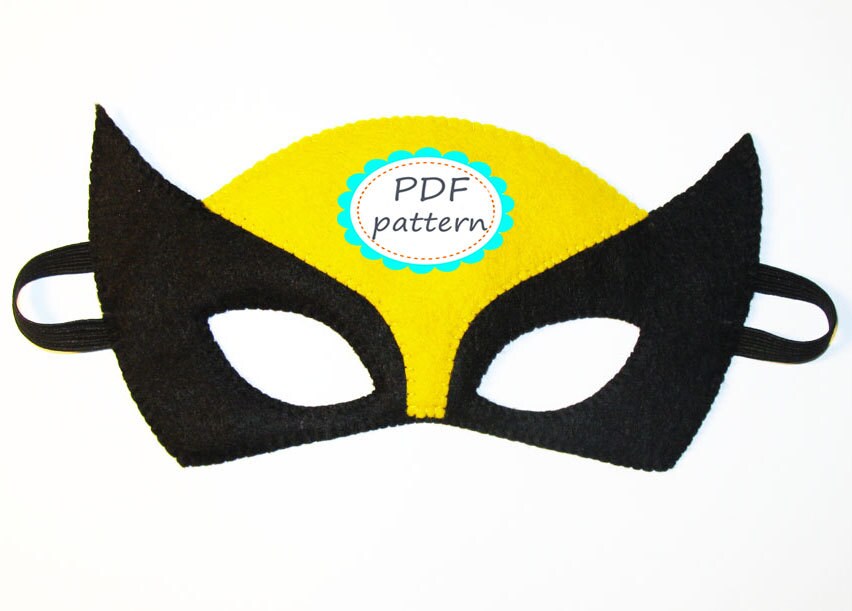 PDF PATTERN Wolverine Felt Mask Superhero Sewing Tutorial Instruction ...