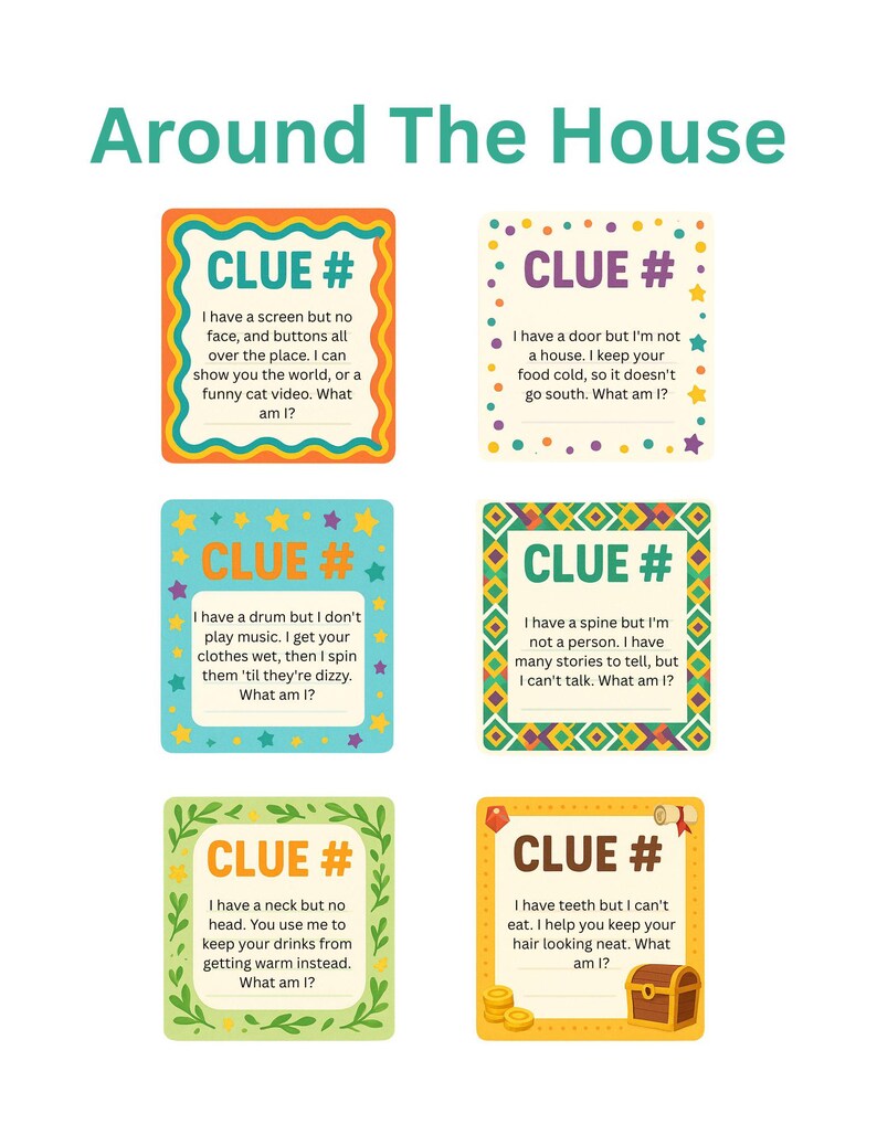 Kids Scavenger Hunt Printable Pack: 5 Fun Hunts + Editable Clues ...