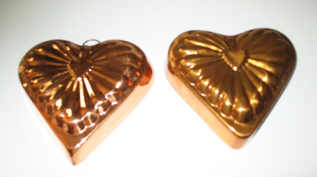 Vintage Copper Cooking Molds, Jello Custard Molds, Kitchen Decor, Wall ...