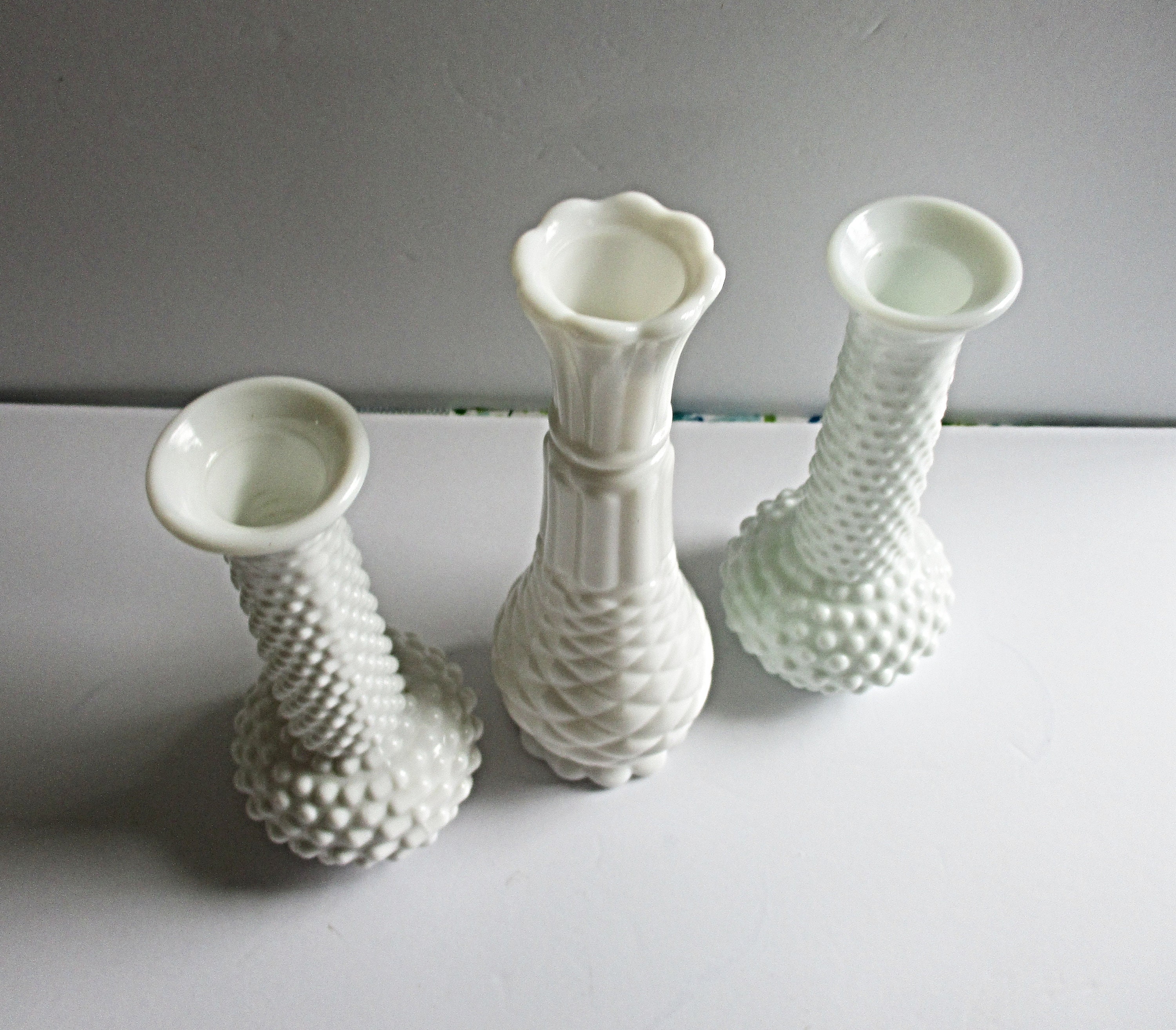 Milk Glass, Vintage Milk Glass Vases, Table Centerpiece, Flower Vases ...