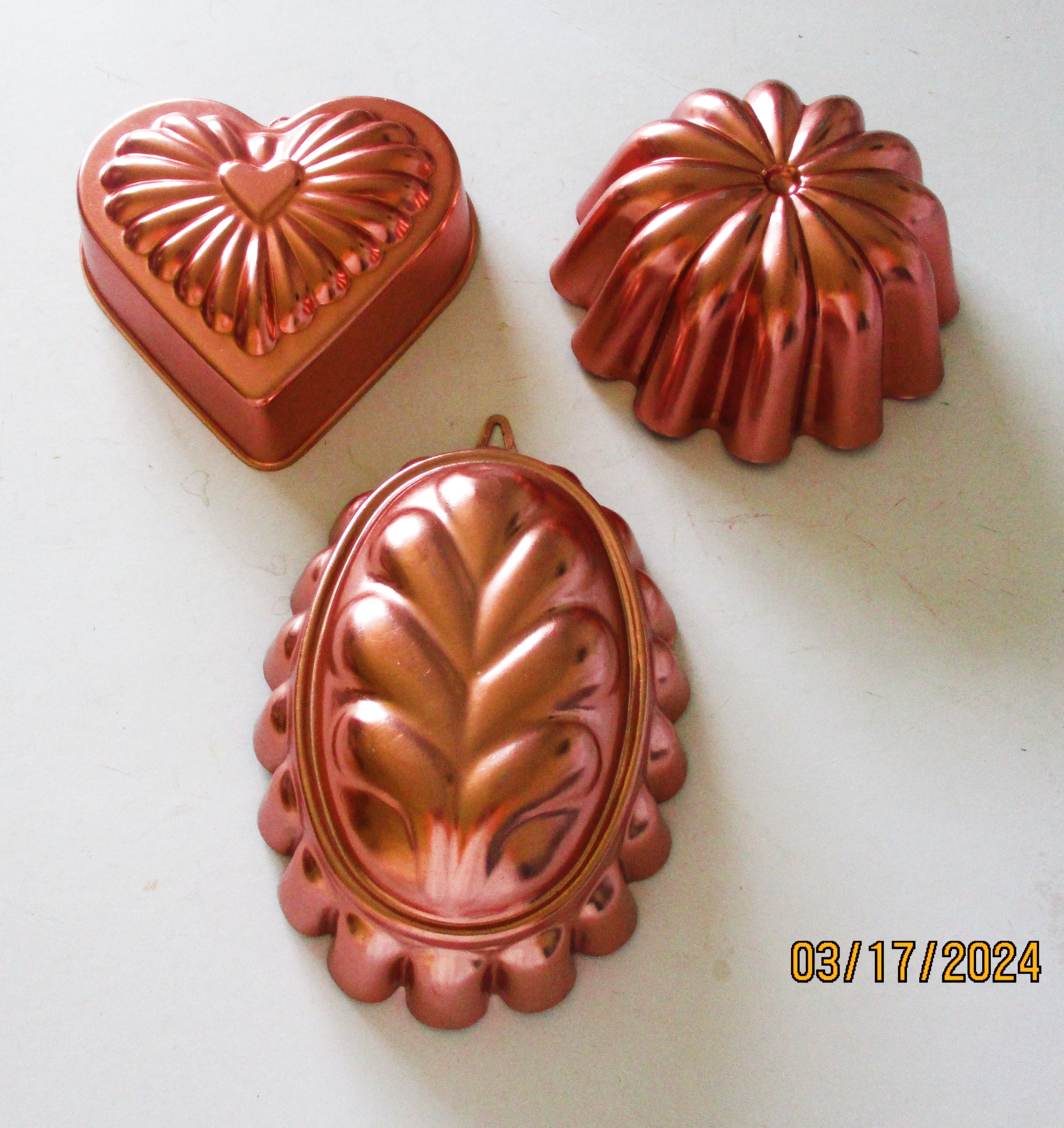 Set of 3 Vintage Copper Molds - Etsy