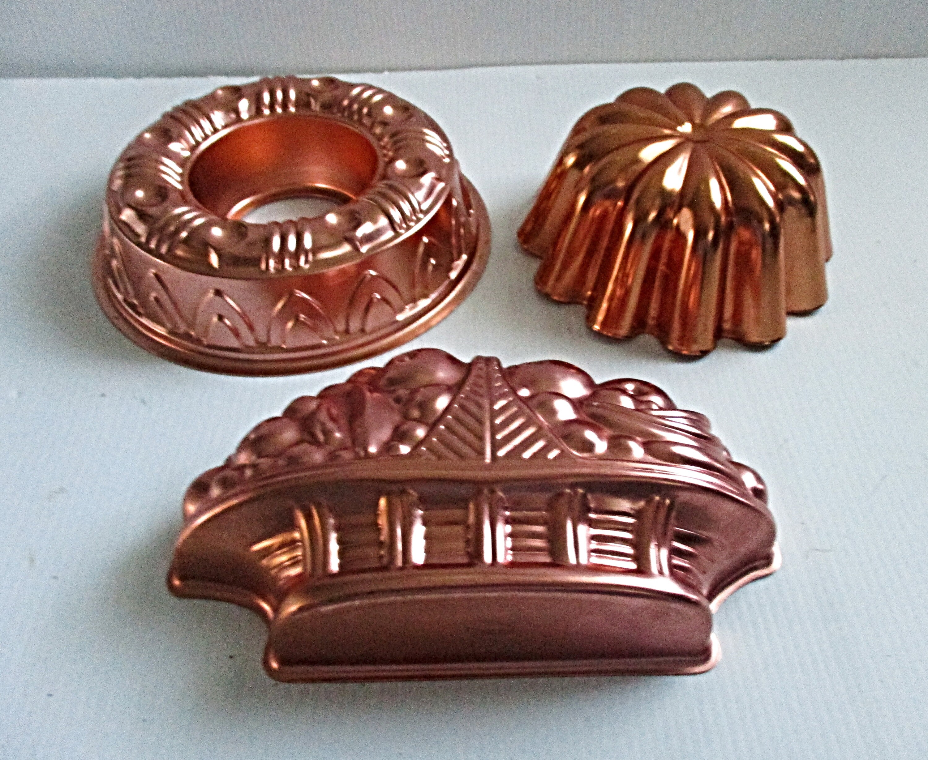 LARGE Copper Cooking Molds, Jello Molds, Kitchen Decor, Vintage Wall ...