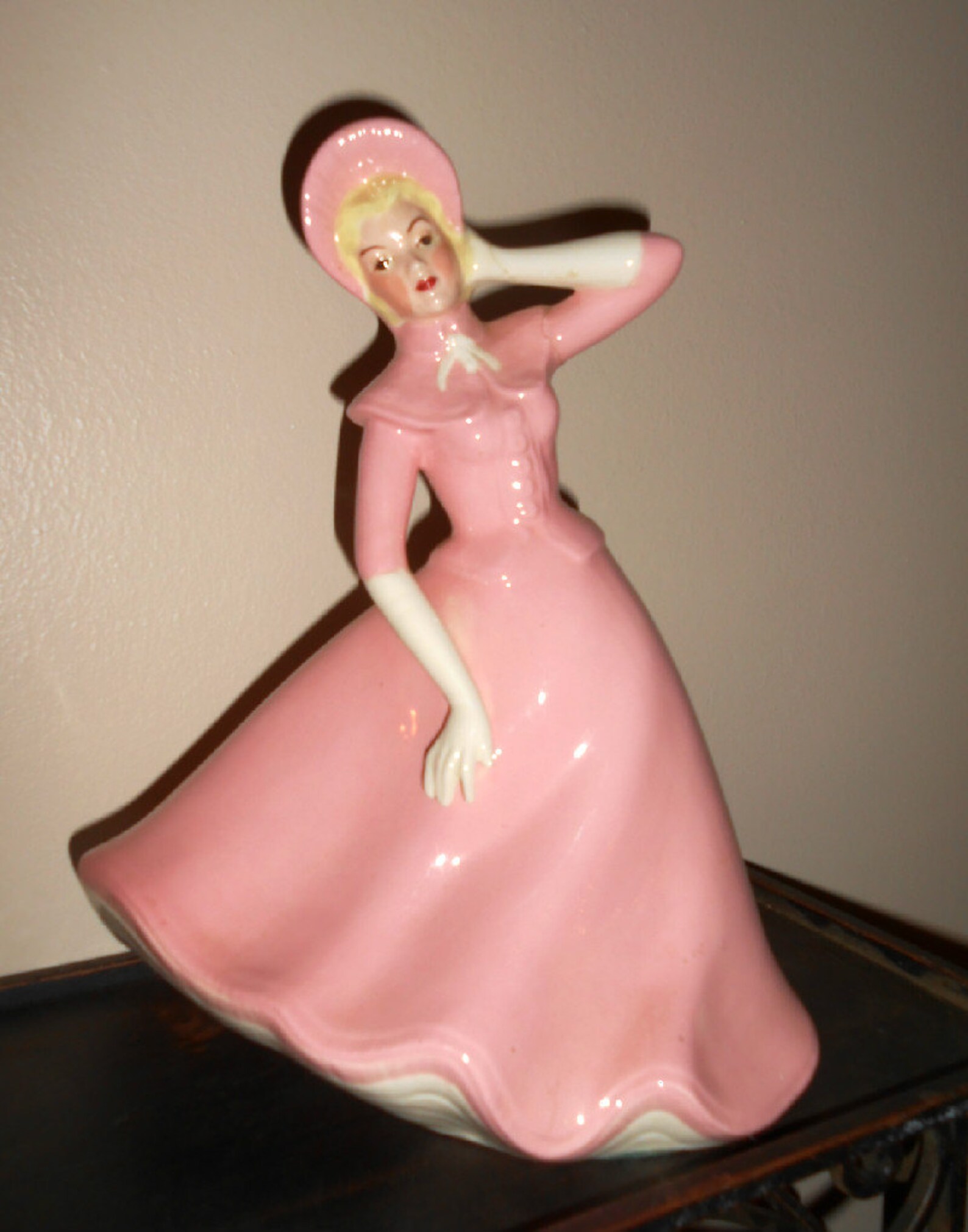 Vintage Collectible Pink and White Lady Figurine Porcelain | Etsy