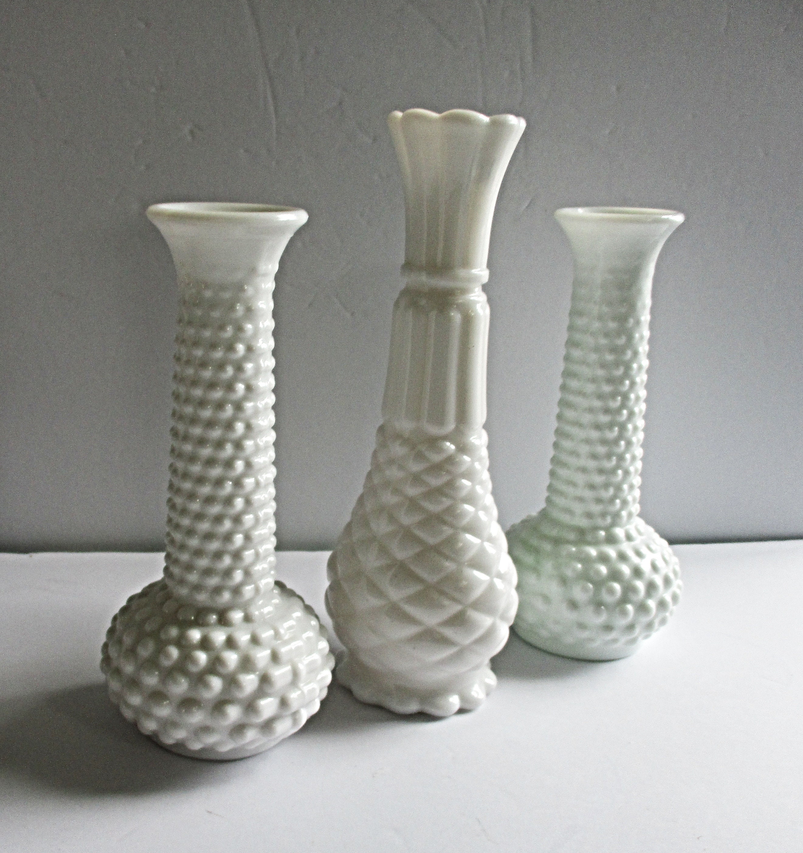 Milk Glass, Vintage Milk Glass Vases, Table Centerpiece, Flower Vases ...