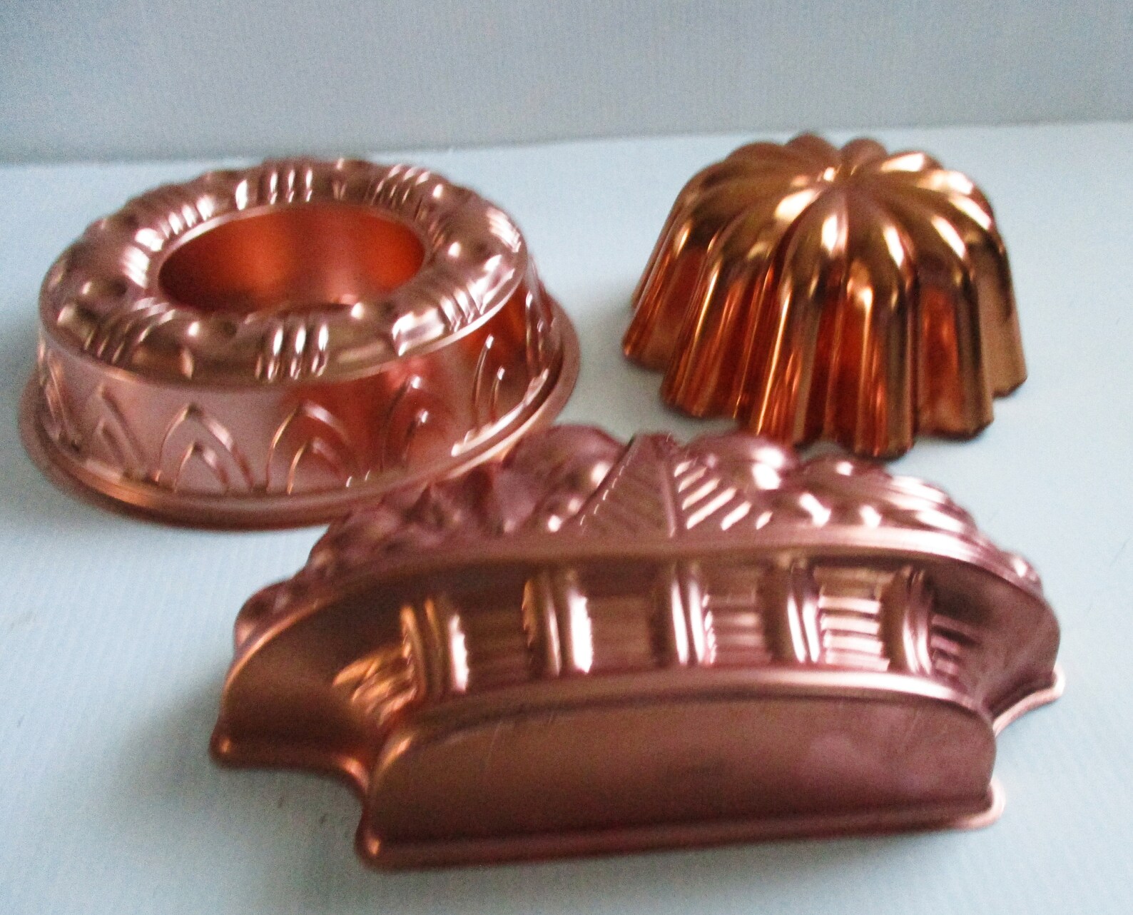 LARGE Copper Cooking Molds, Jello Molds, Kitchen Decor, Vintage Wall ...