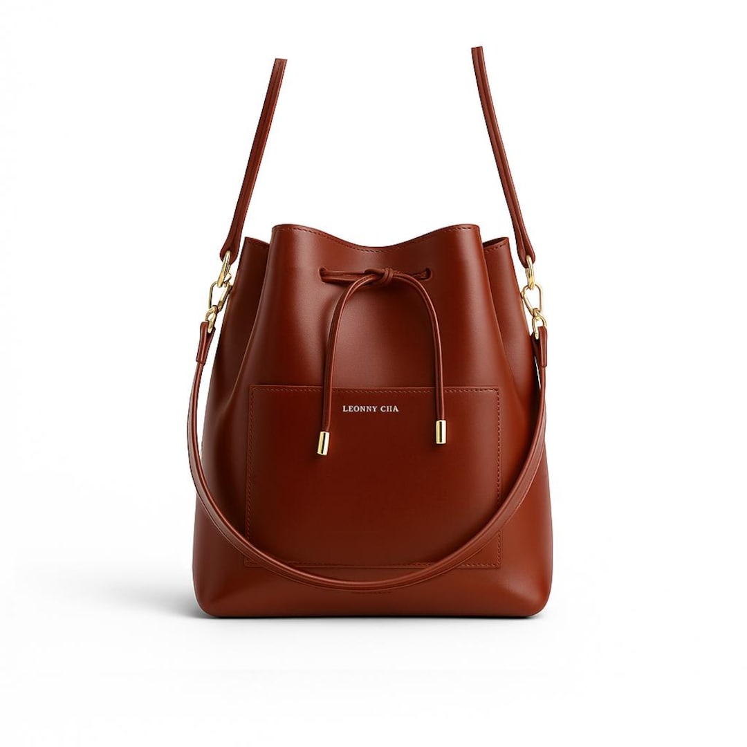 Leather Bucket Bag Handmade in France – French Full-grain Leather Bag ...
