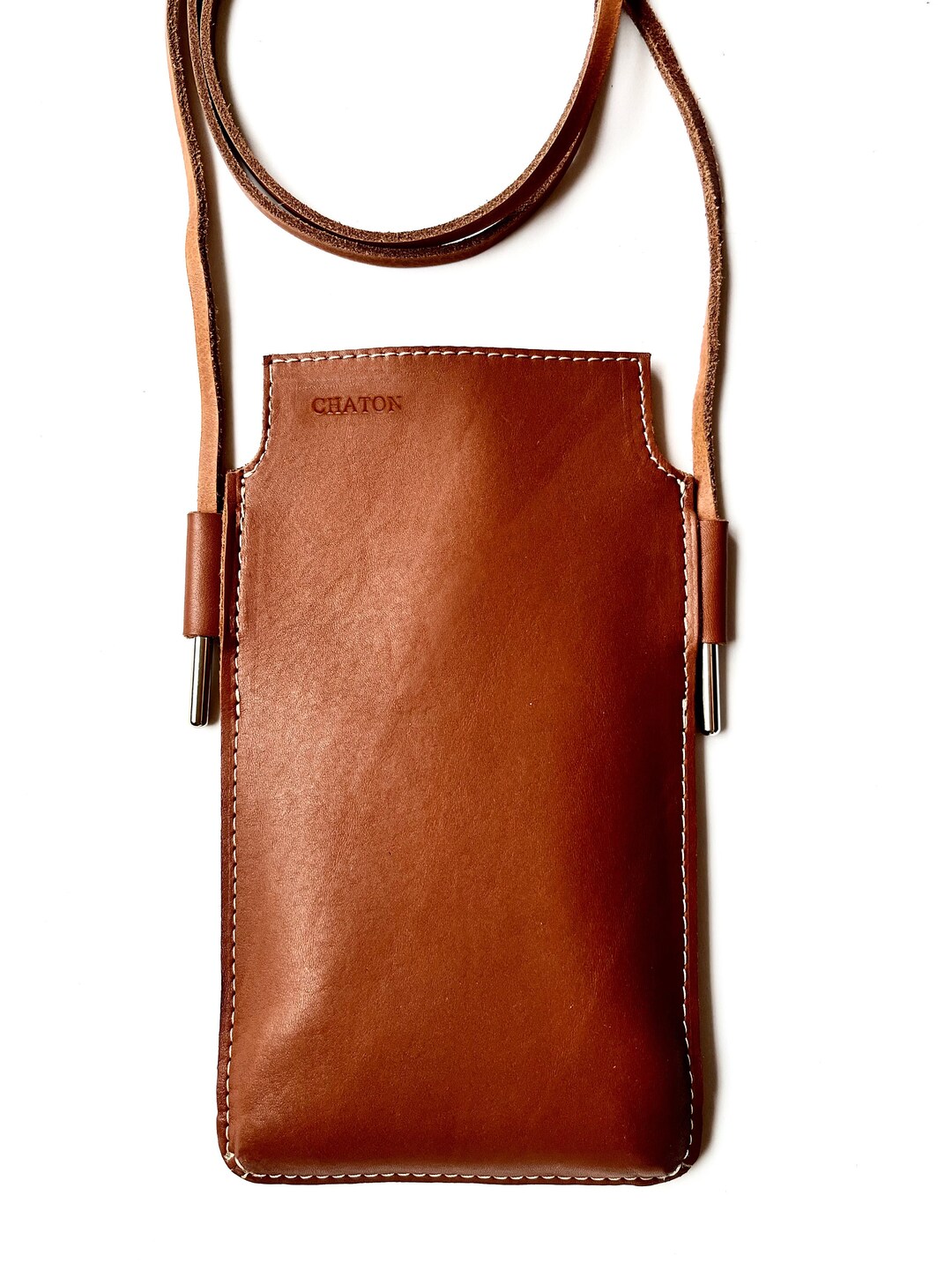 Customizable Leather Phone Pouch, Leather Phone Strap, Customizable ...