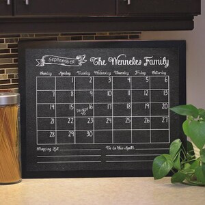 Chalkboard Calendar Poster Family Calendar Printable 16 X 20 | Etsy